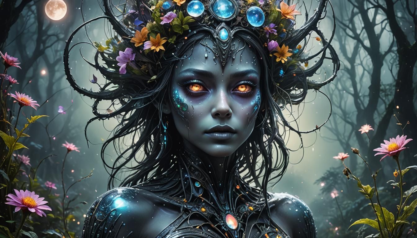 Darkness Moon Alien - AI Generated Artwork - NightCafe Creator