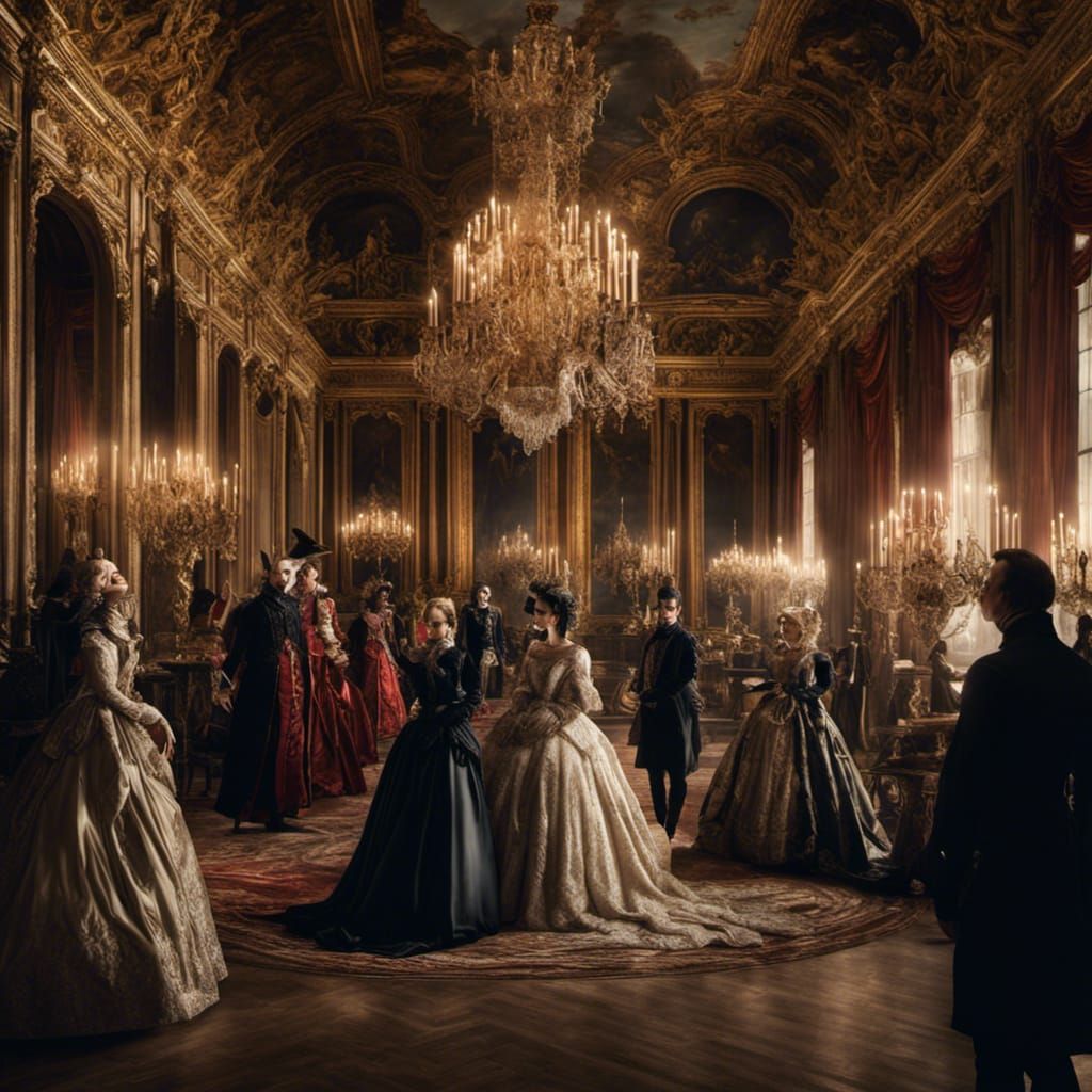 Guests at the vampire masked ball in Versailles - AI Generated Artwork ...