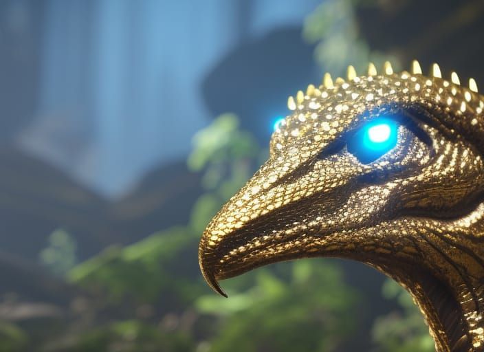 a clear glass velociraptor dinosaur skull, side view, with razor sharp ...