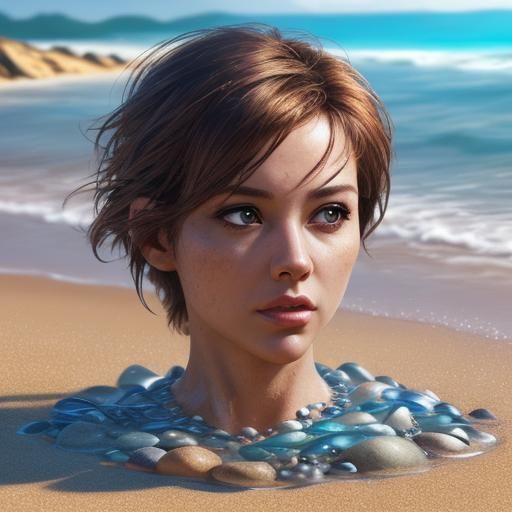 Pebbles on the Beach - AI Generated Artwork - NightCafe Creator