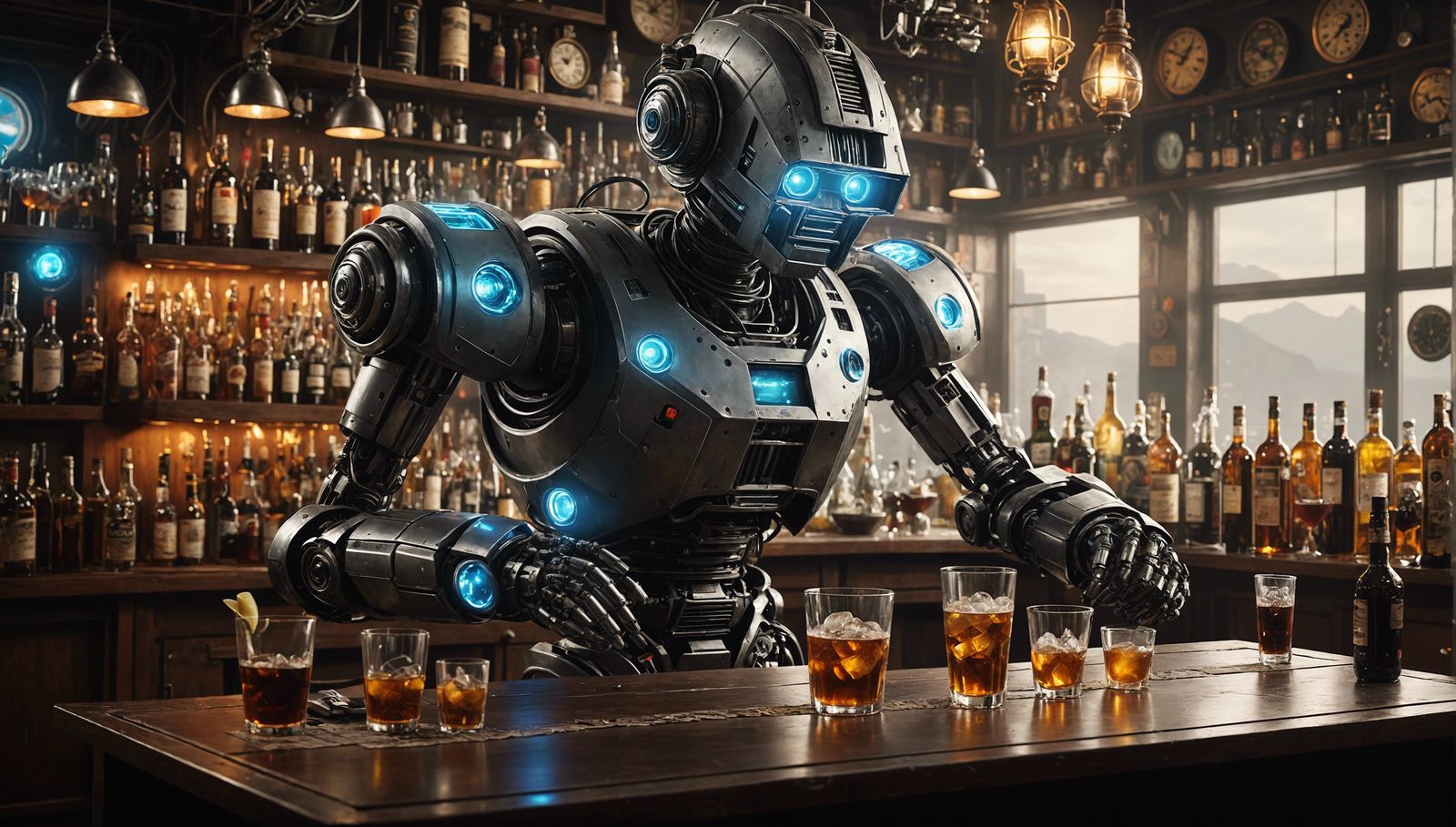 Robot Bartender Epic - AI Generated Artwork - NightCafe Creator