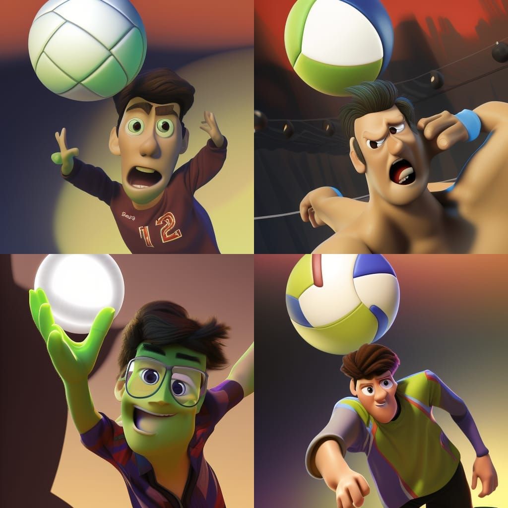 Aliens playing volleyball - AI Generated Artwork - NightCafe Creator
