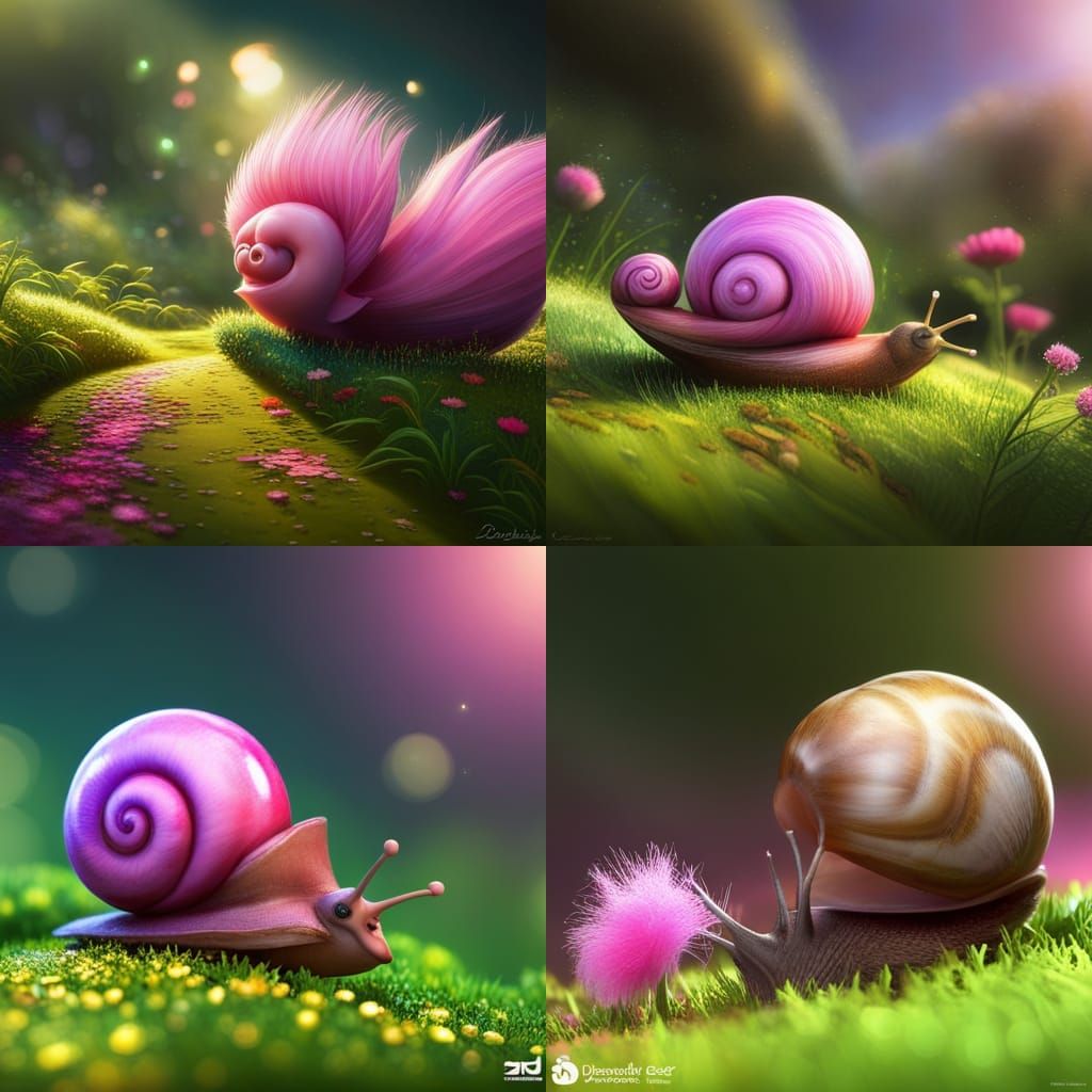 Fluffy Snail - AI Generated Artwork - NightCafe Creator