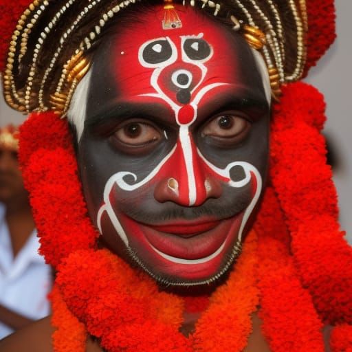 Theyyam Inspired Makeup - AI Generated Artwork - NightCafe Creator