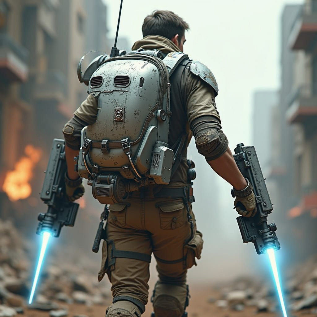 Sleek Sci-Fi Droid Emerges from Tactical Backpack ... - AI Art