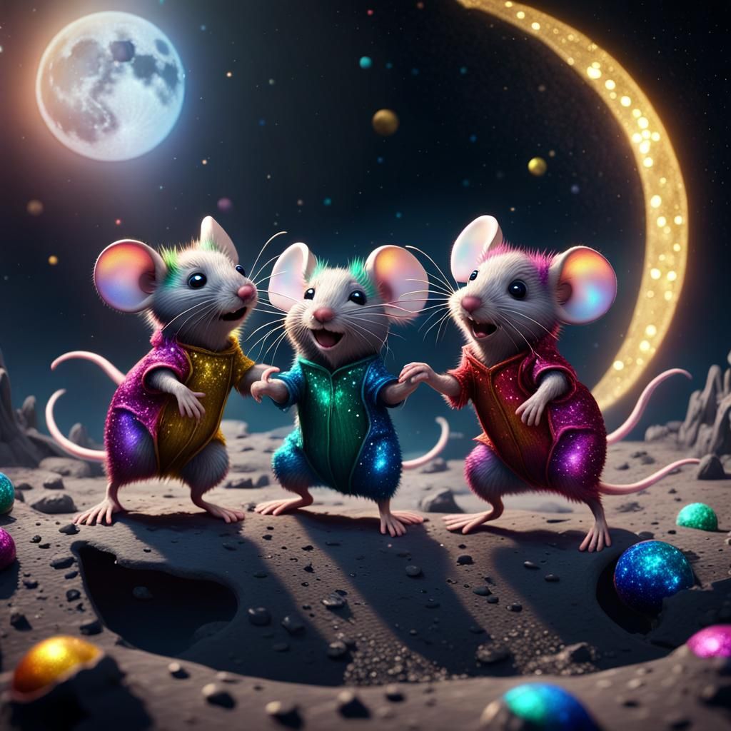 Amazing glitter mice - AI Generated Artwork - NightCafe Creator