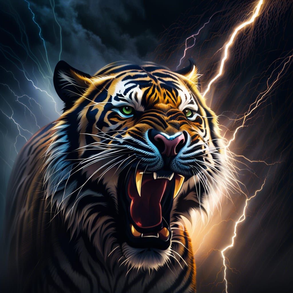 Enraged Tiger - AI Generated Artwork - NightCafe Creator