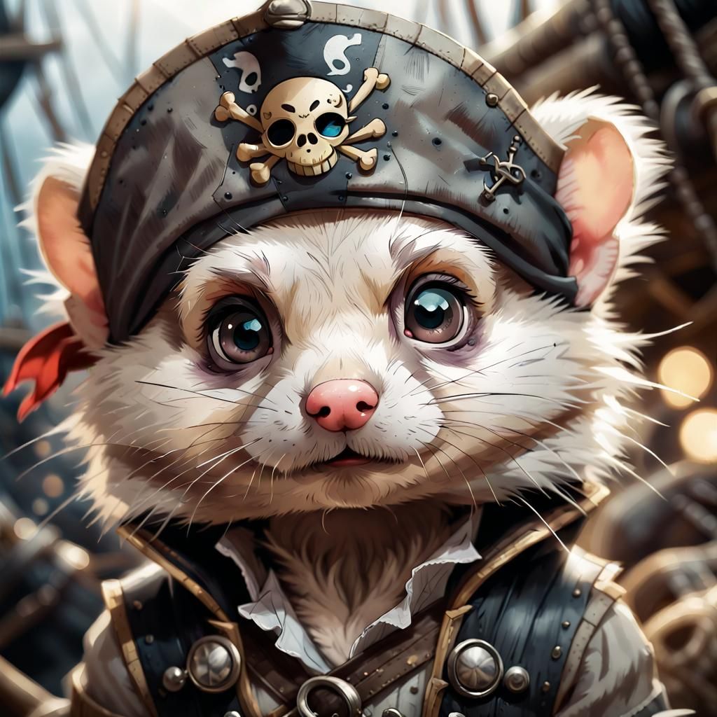 Chibi ferret pirate - AI Generated Artwork - NightCafe Creator