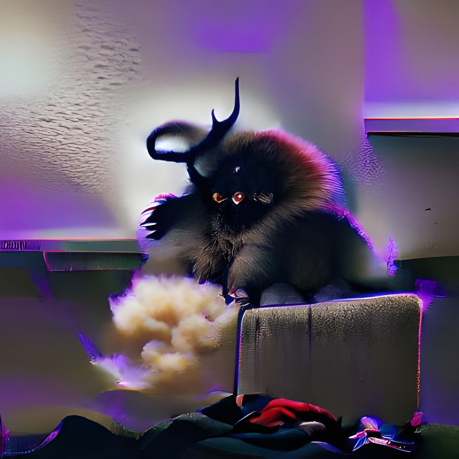 A fluffy demon living in my apartment - AI Generated Artwork ...