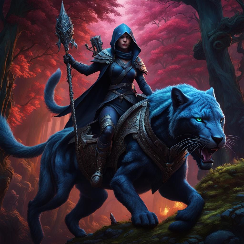 Rogue Ranger and her Spectral Panther - AI Generated Artwork ...