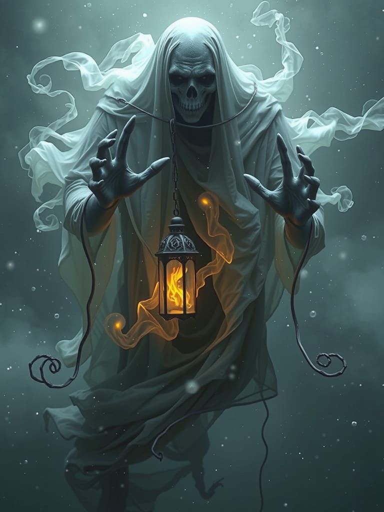 Creepy ghost - Hyper Realistic Ghostly Entity in a Medieval...