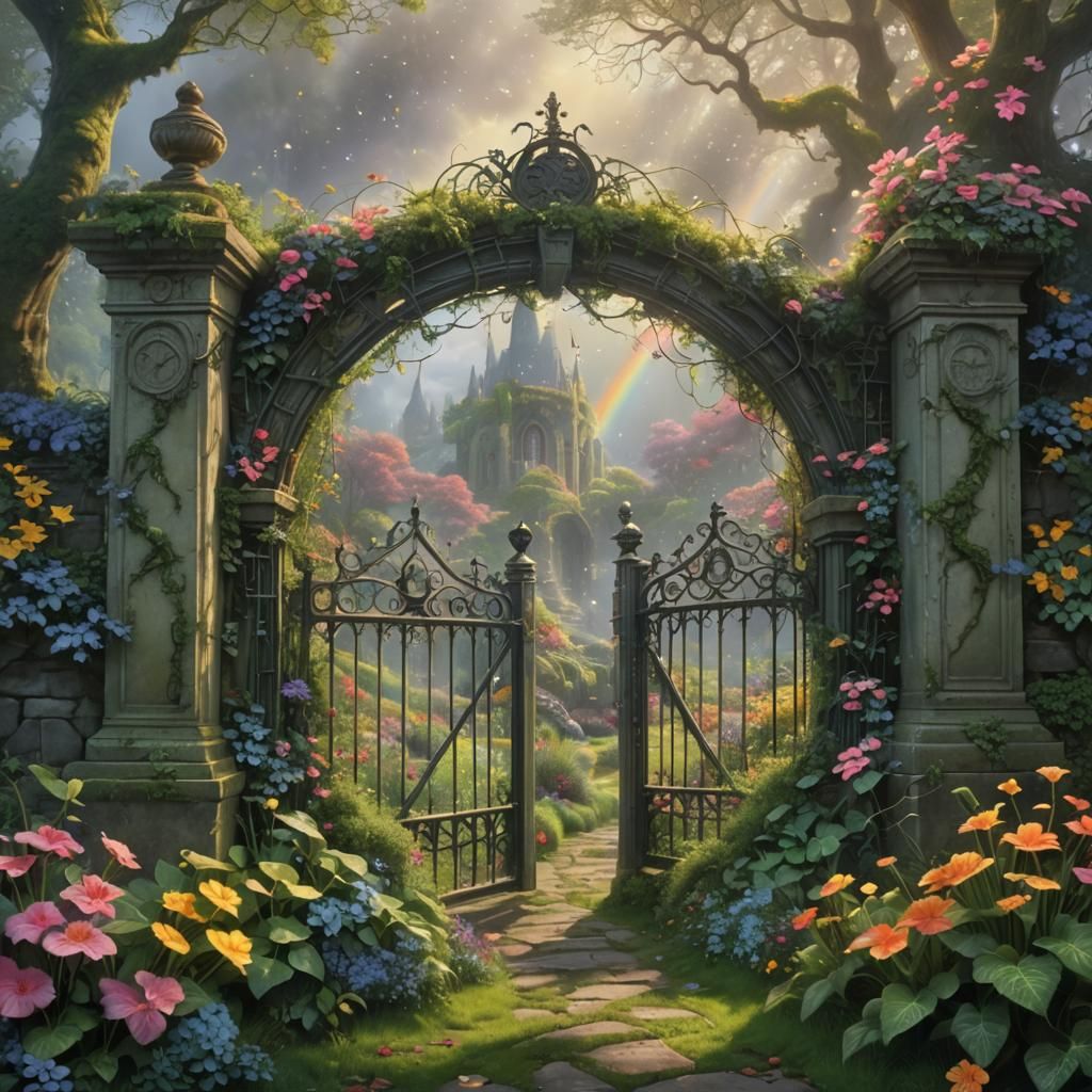 The old gate and castle are abandoned now, after years of neglect. - AI ...