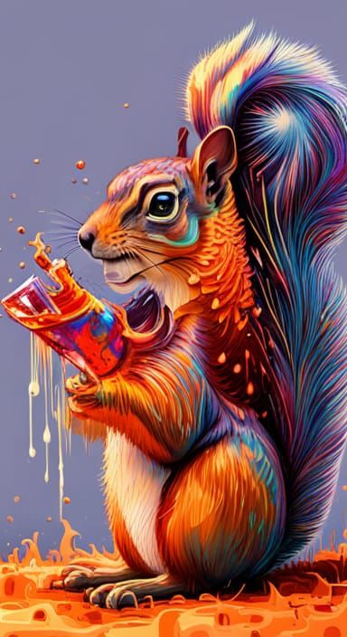 Squirrel Artist - AI Generated Artwork - NightCafe Creator