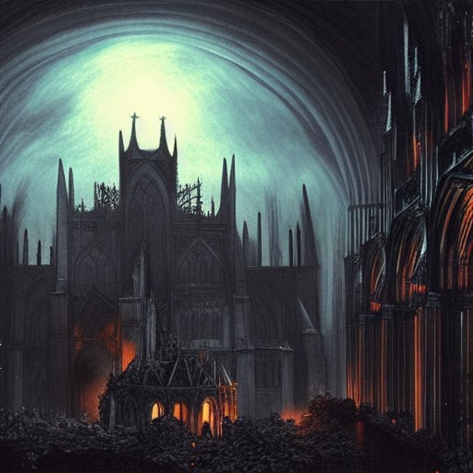 Crumbling gothic cathedral - AI Generated Artwork - NightCafe Creator