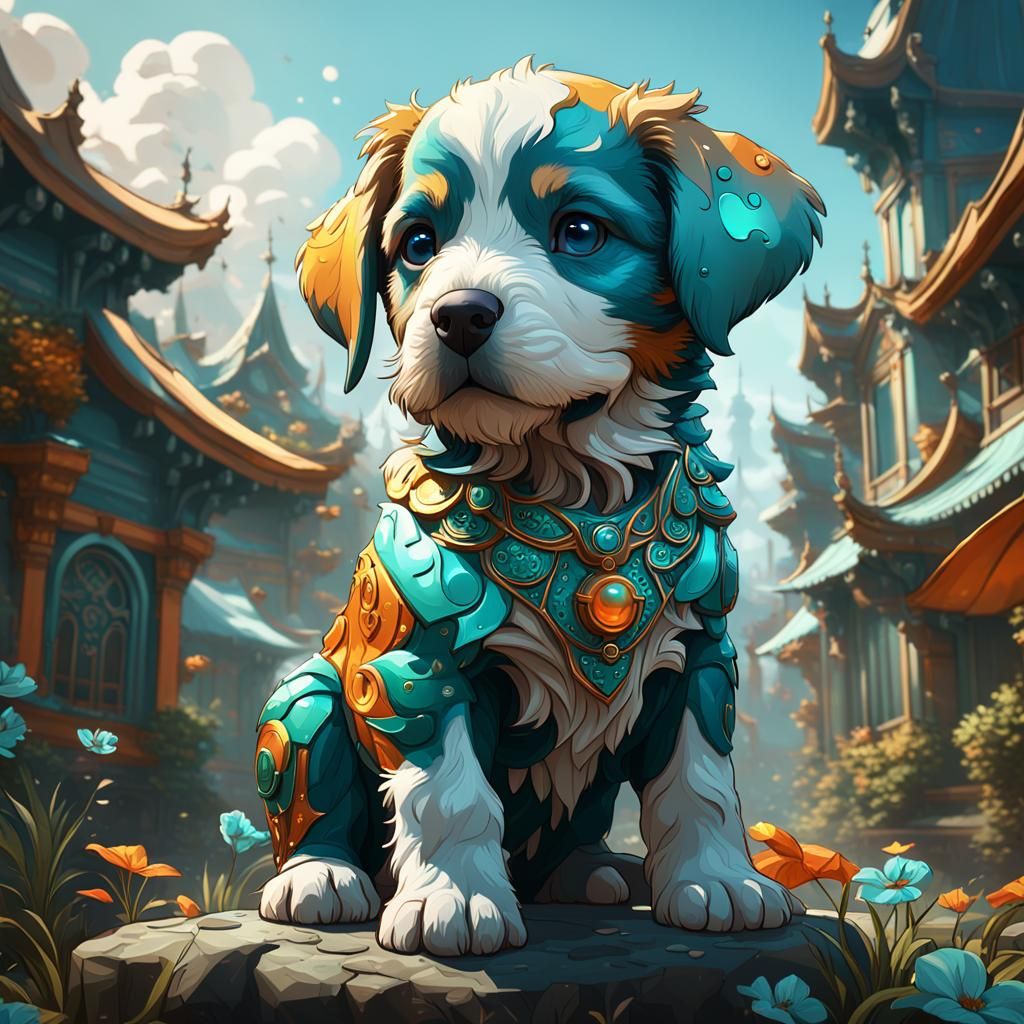 Mythical Pets puppy 8k resolution concept art by Greg Rutkowski dynamic ...