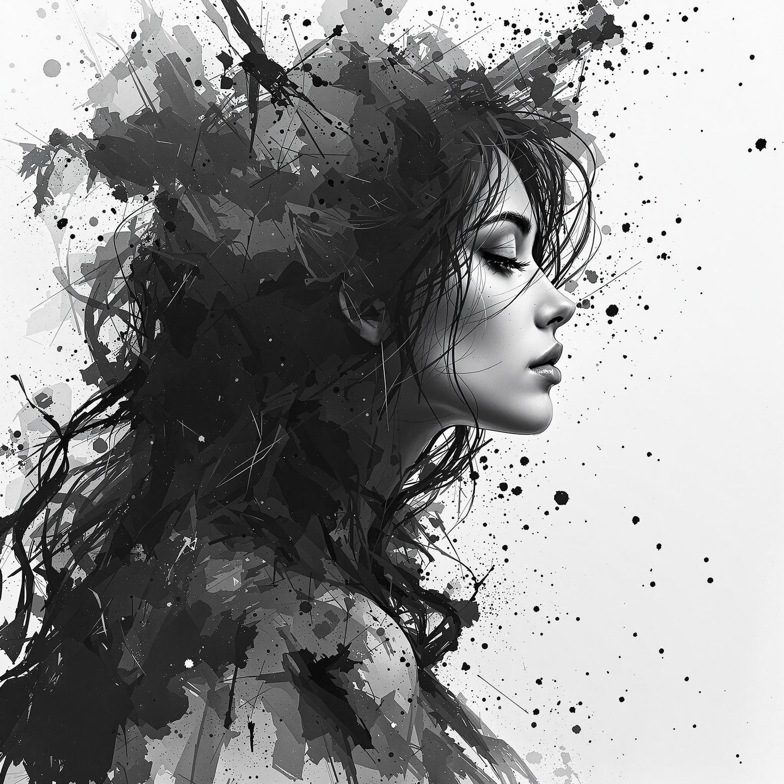 Monochromatic Echo Portrait - Ethereal Monochromatic Portrai...