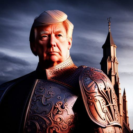 Donald Trump with medieval armor - AI Generated Artwork - NightCafe Creator