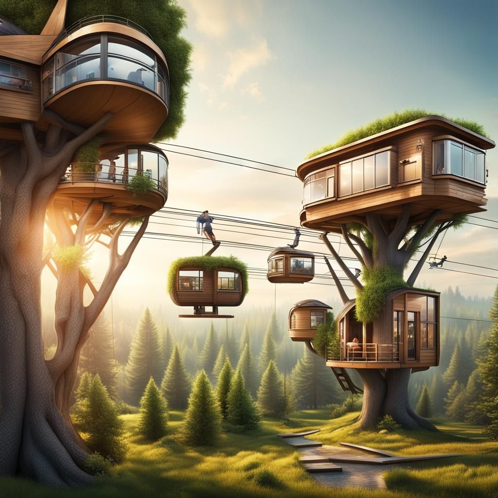 Utopian family suburbia - AI Generated Artwork - NightCafe Creator