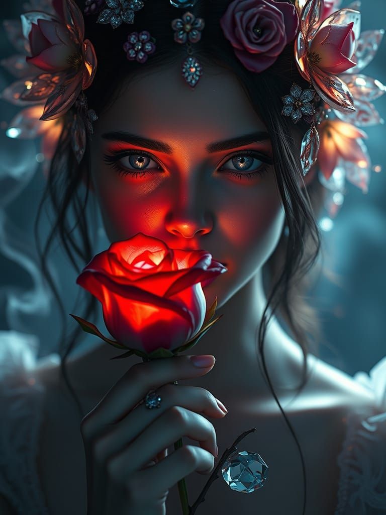 A hauntingly beautiful moody horror photorealistic hyperrealistic ...