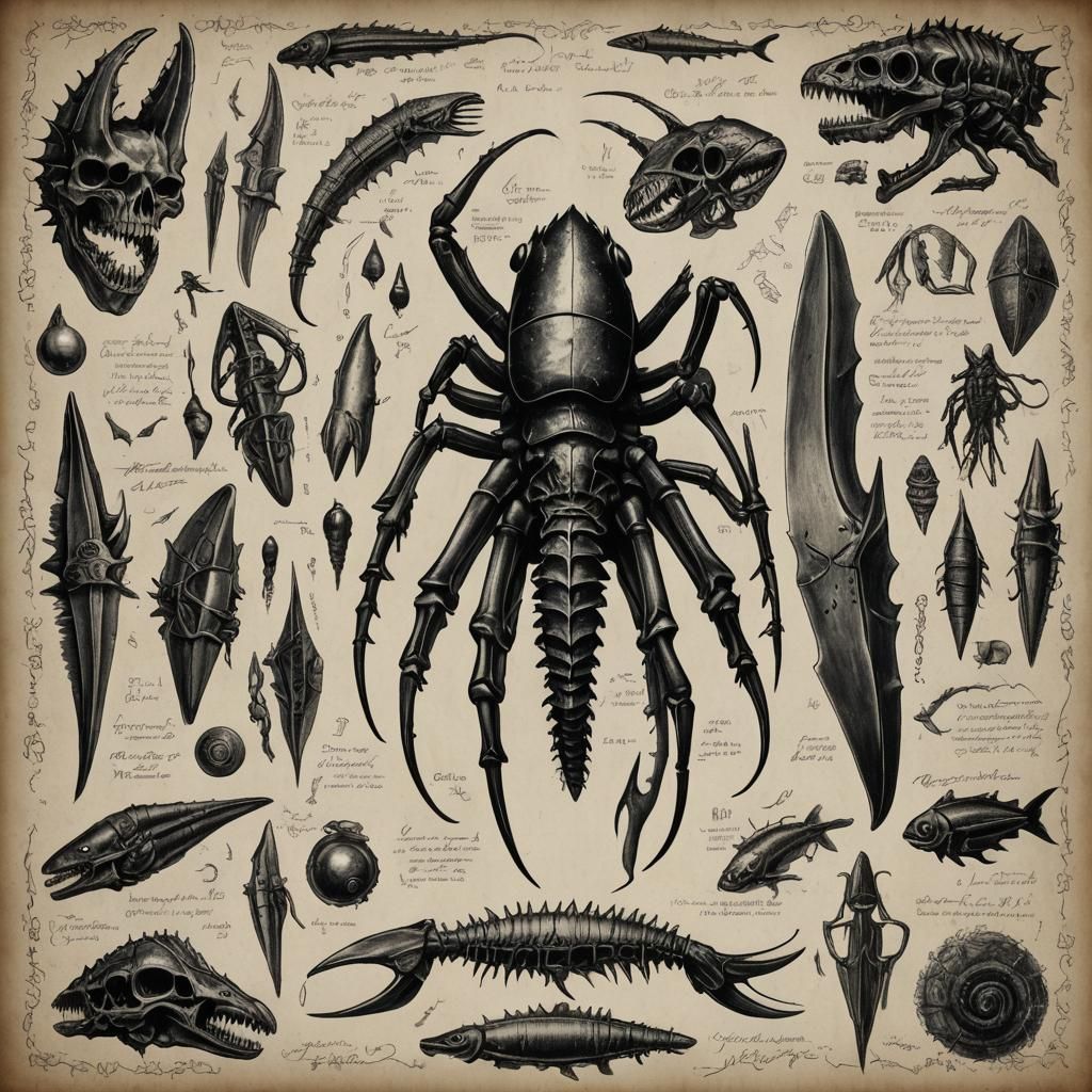 anatomical drawing of lovecraftian horror - AI Generated Artwork ...