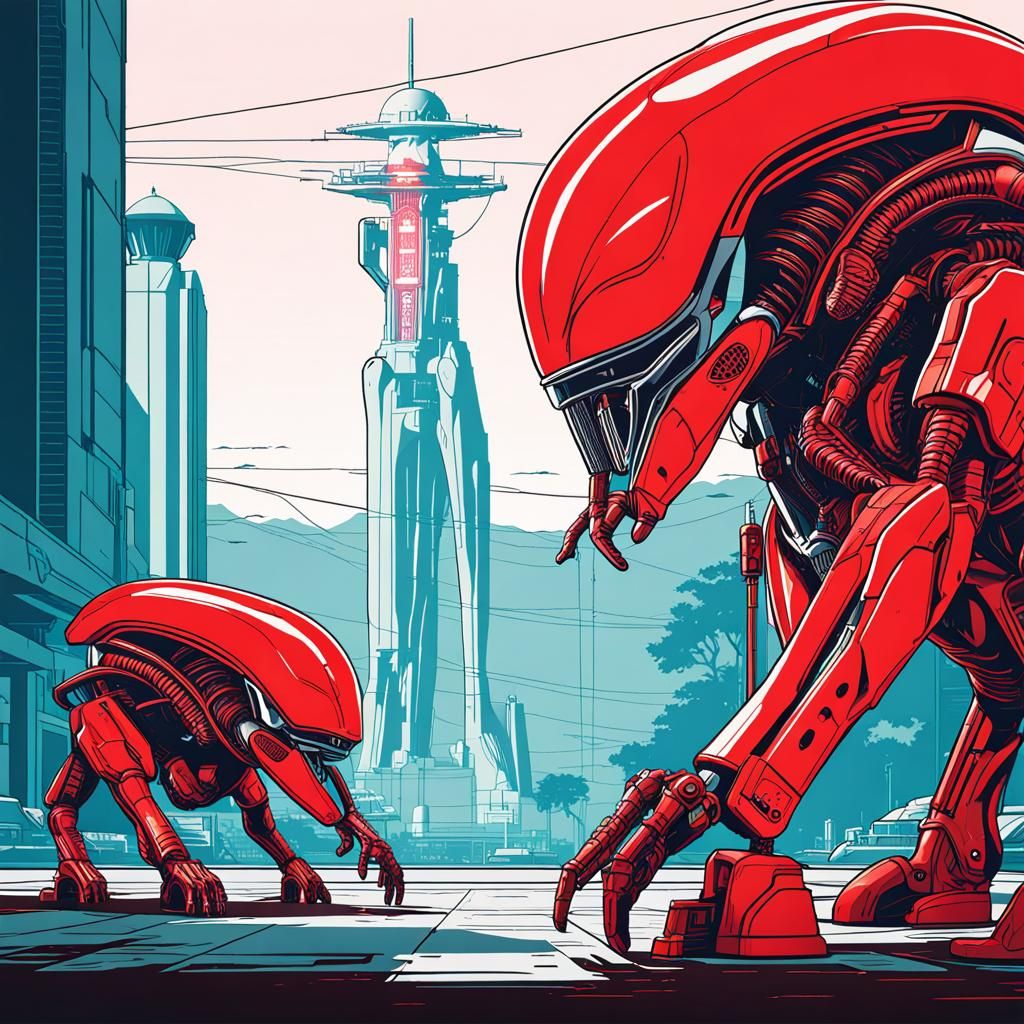 Mecha Alien. Pt.2 - AI Generated Artwork - NightCafe Creator