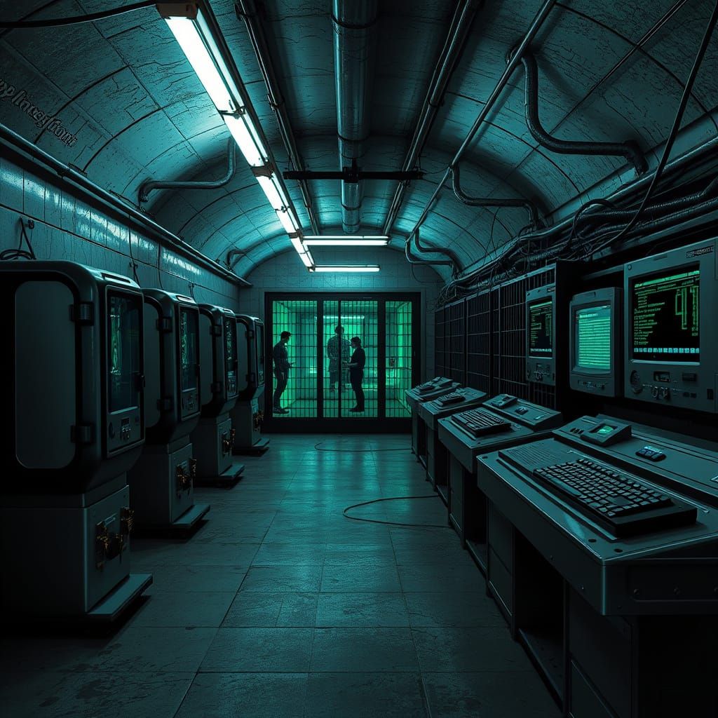 Cyberpunk Laboratory in Abandoned Subway Station - AI Art