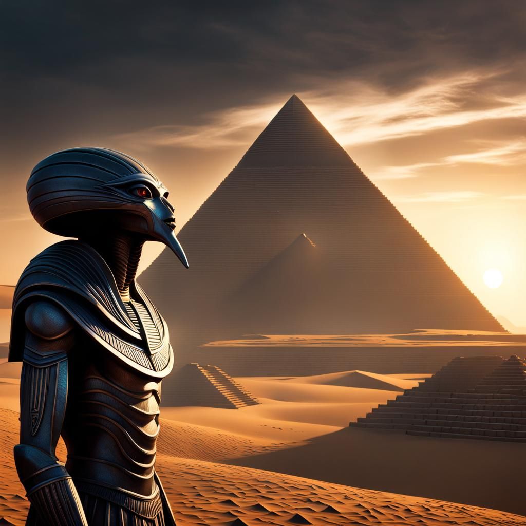 aliens built the pyramids - AI Generated Artwork - NightCafe Creator