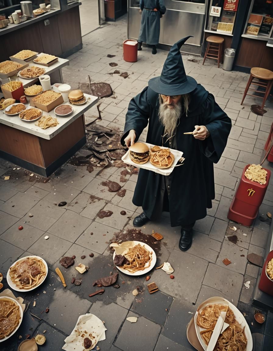 Wizard Visits Local McDonald's - AI Generated Artwork - NightCafe Creator