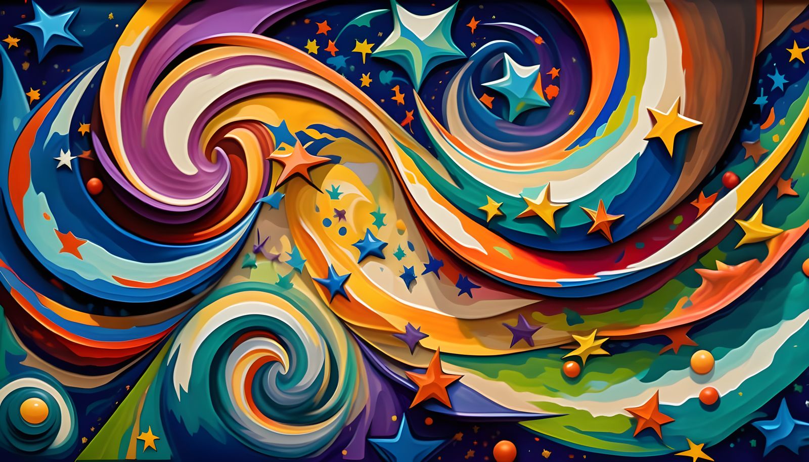 Régiones Nouveaux - Cosmic Geyser Maelstroms in Impasto Oil