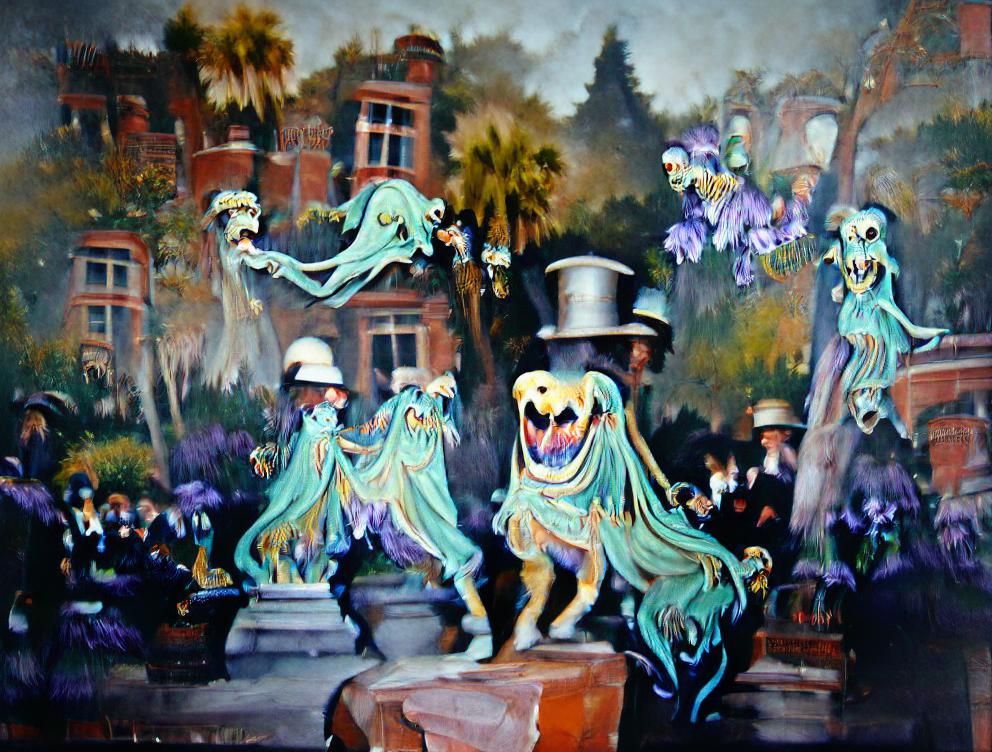 Grim Grinning Ghosts dancing at Disneyland’s Haunted Mansion Rolly ...