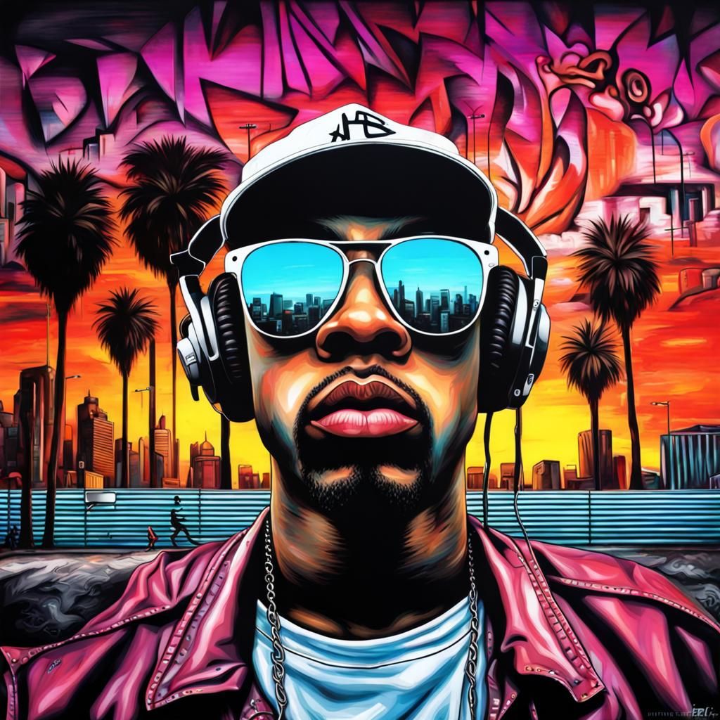 Hip Hop album cover graffiti art - AI Generated Artwork - NightCafe Creator