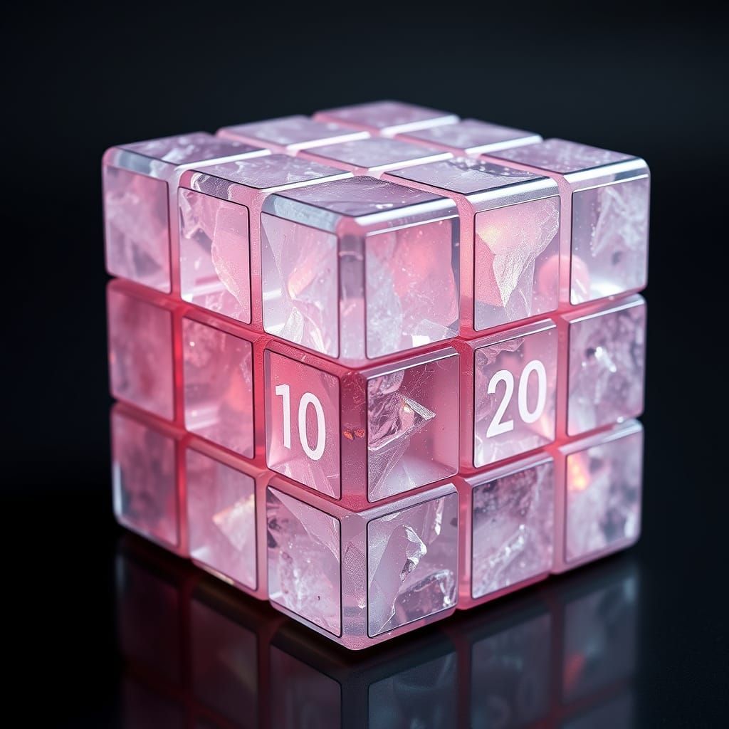 Realistic Quartz Rubik's Cube in Cyberpunk Aesthet... - AI Art