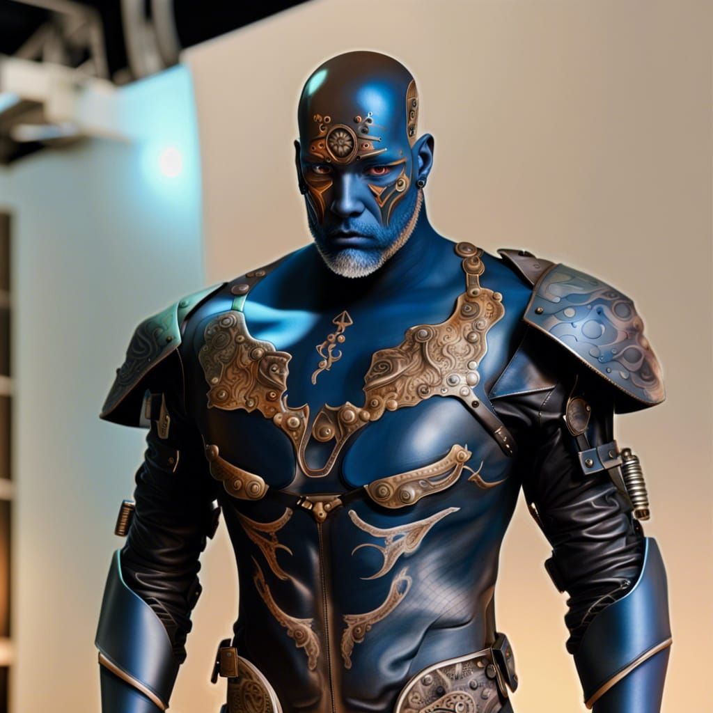 Blue Cyborg warrior. - AI Generated Artwork - NightCafe Creator