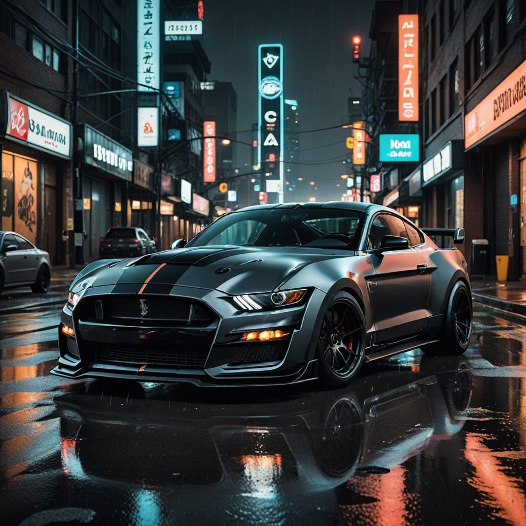 Ford Mustang Shelby GT500 - Neon-Lit Nighttime Racing Scene ...