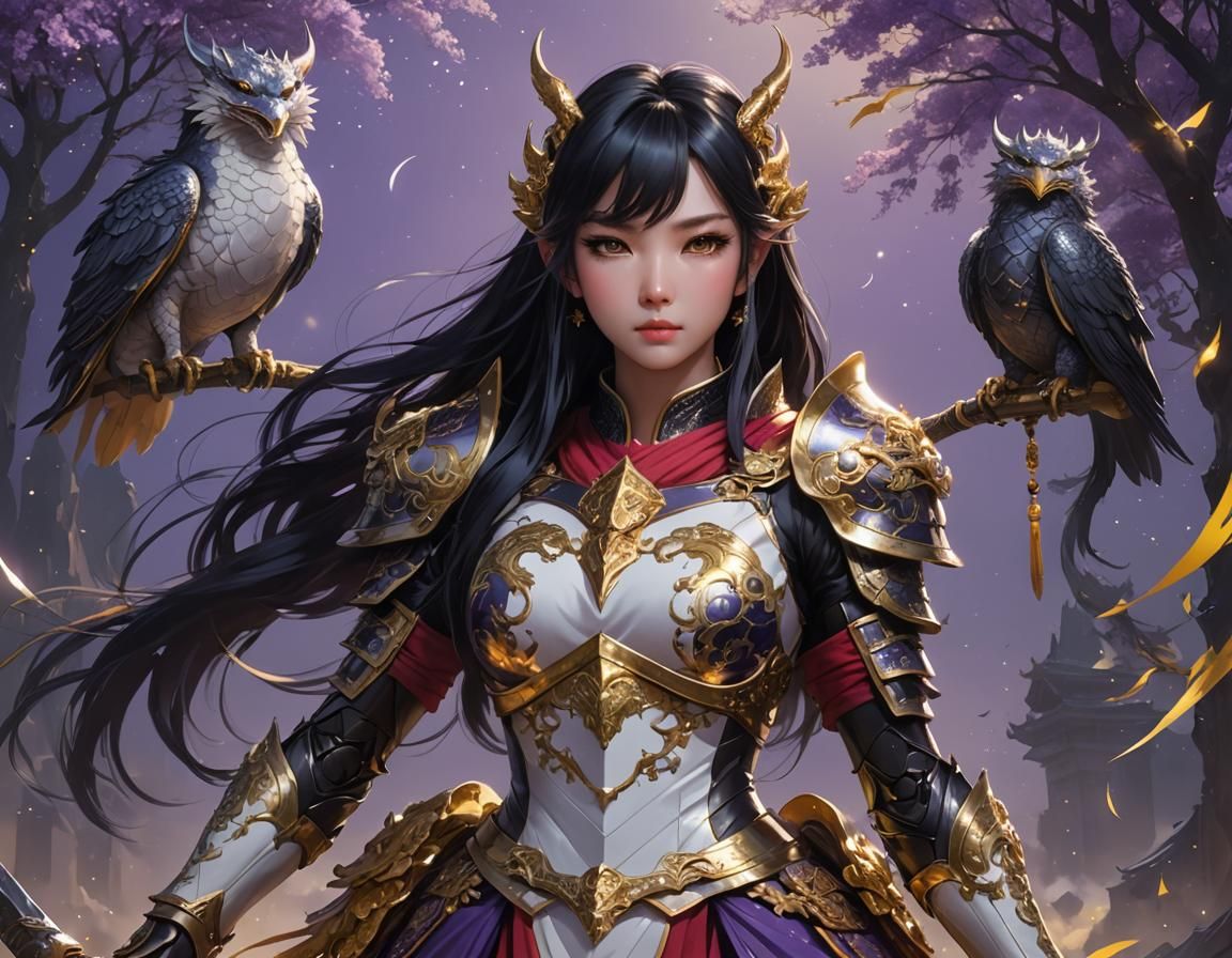 Cosmic sky, milky way and meteor shower A beautiful Asian woman with ...