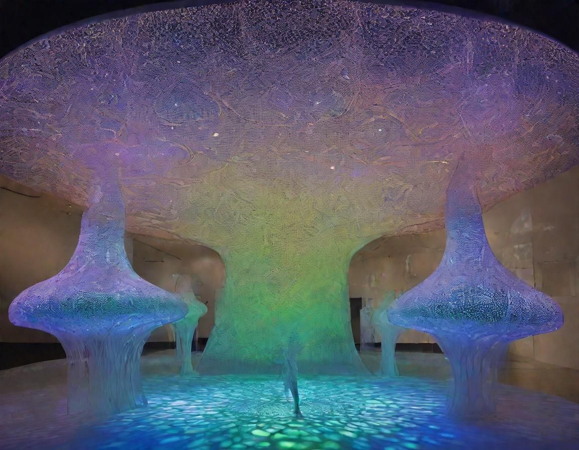 Among a scene of mystical abstract otherworldliness, radiate two ...