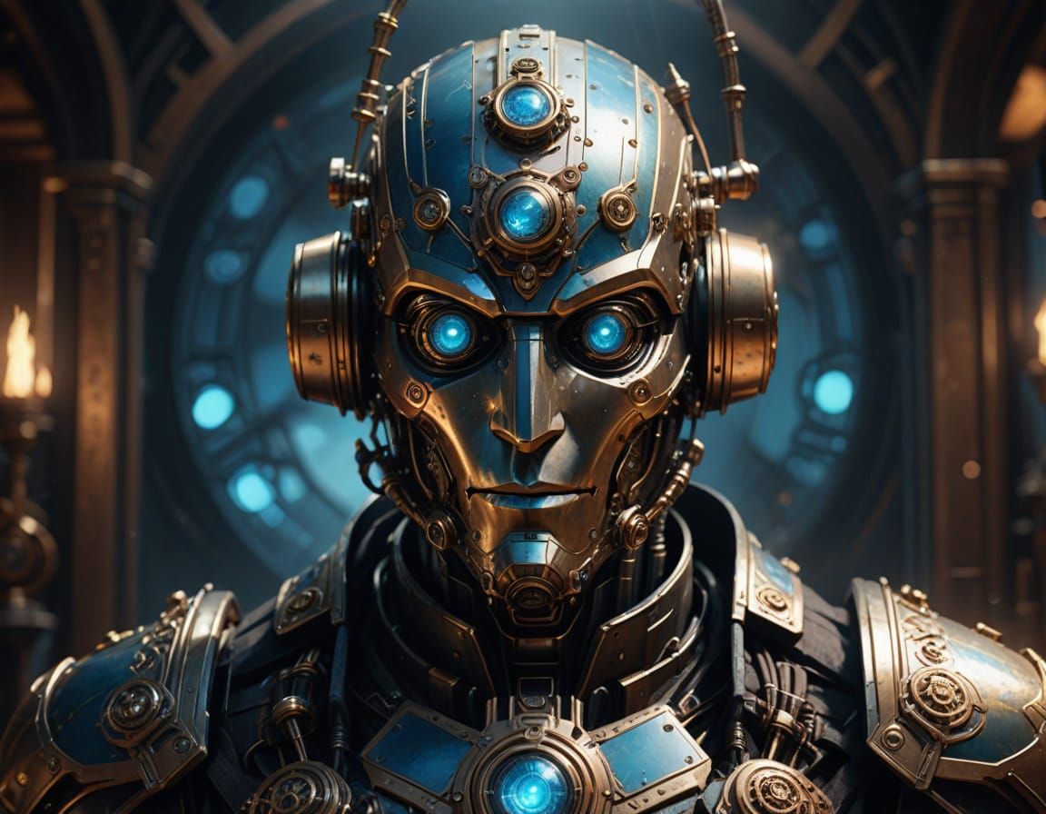 Steampunk Robot Concept Art in Intricate Detail - AI Art
