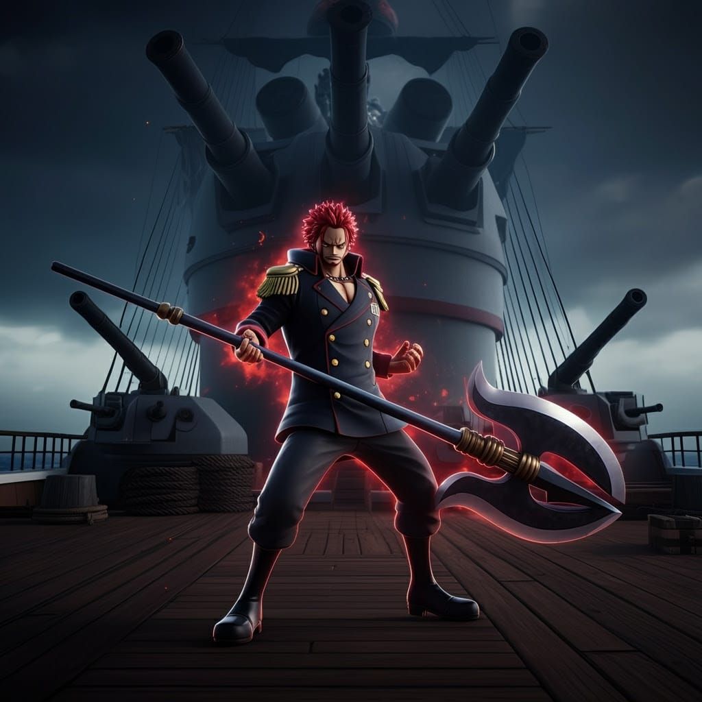 Heroic Navy Commander in Wyvern-Inspired One Piece... - AI Art
