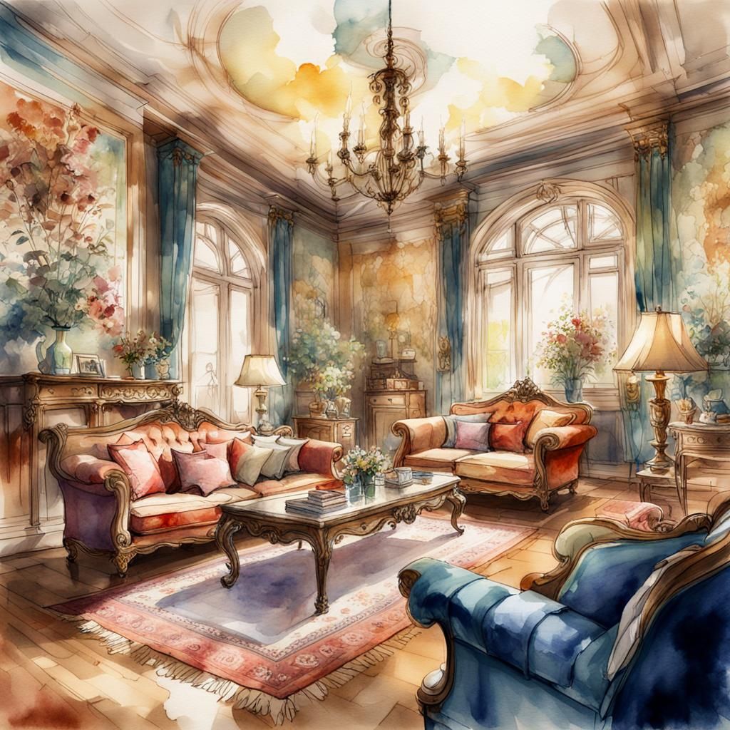 Stately Home Living Room - AI Generated Artwork - NightCafe Creator
