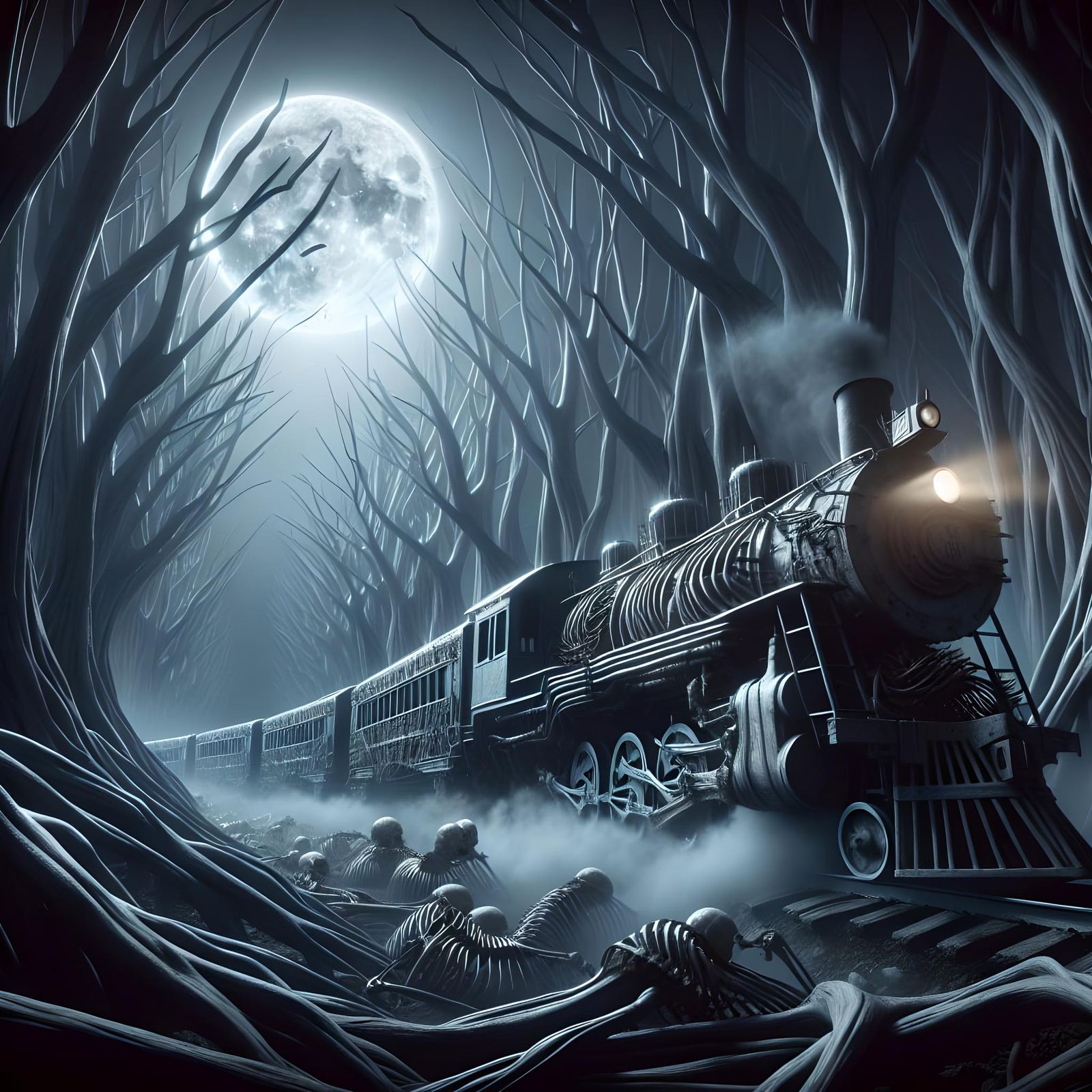 Nightmare Train - AI Generated Artwork - NightCafe Creator
