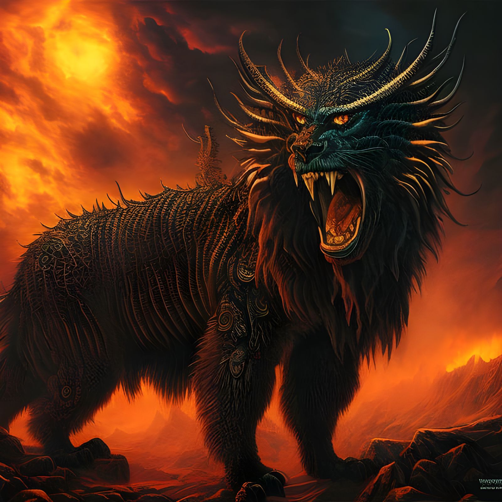 Manticore Roars - AI Generated Artwork - NightCafe Creator