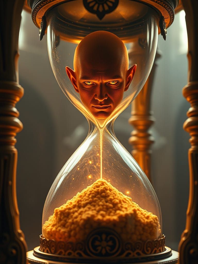 Time God in an Hourglass of Eternity, in Cinematic... - AI Art