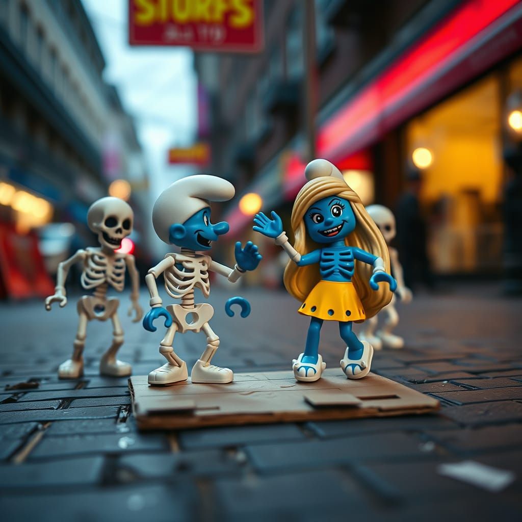 "Dance Party" - Vibrant Breakdancing Scene with Micro Lego S...