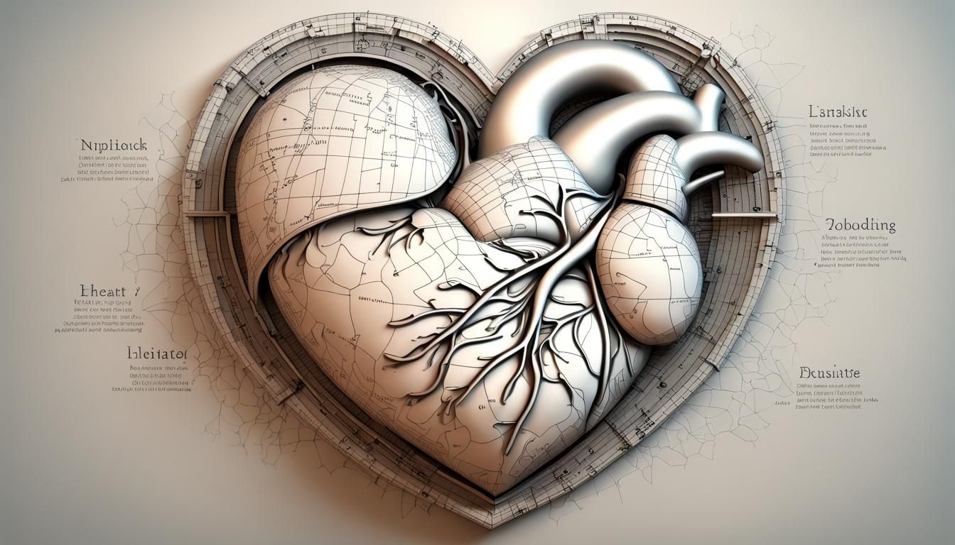Highly intricate map of heart, 3D, 3 Dimensional shadow, 3 dimensional ...