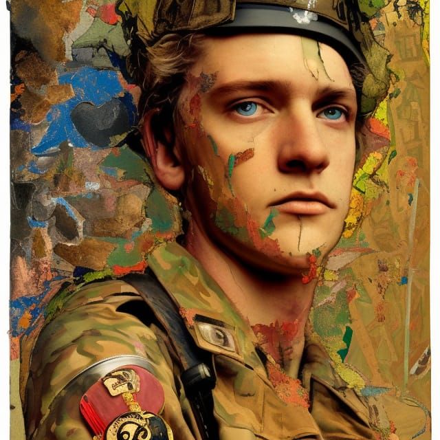 "Silent Stare: An Odyssey of War" - AI Generated Artwork - NightCafe Creator