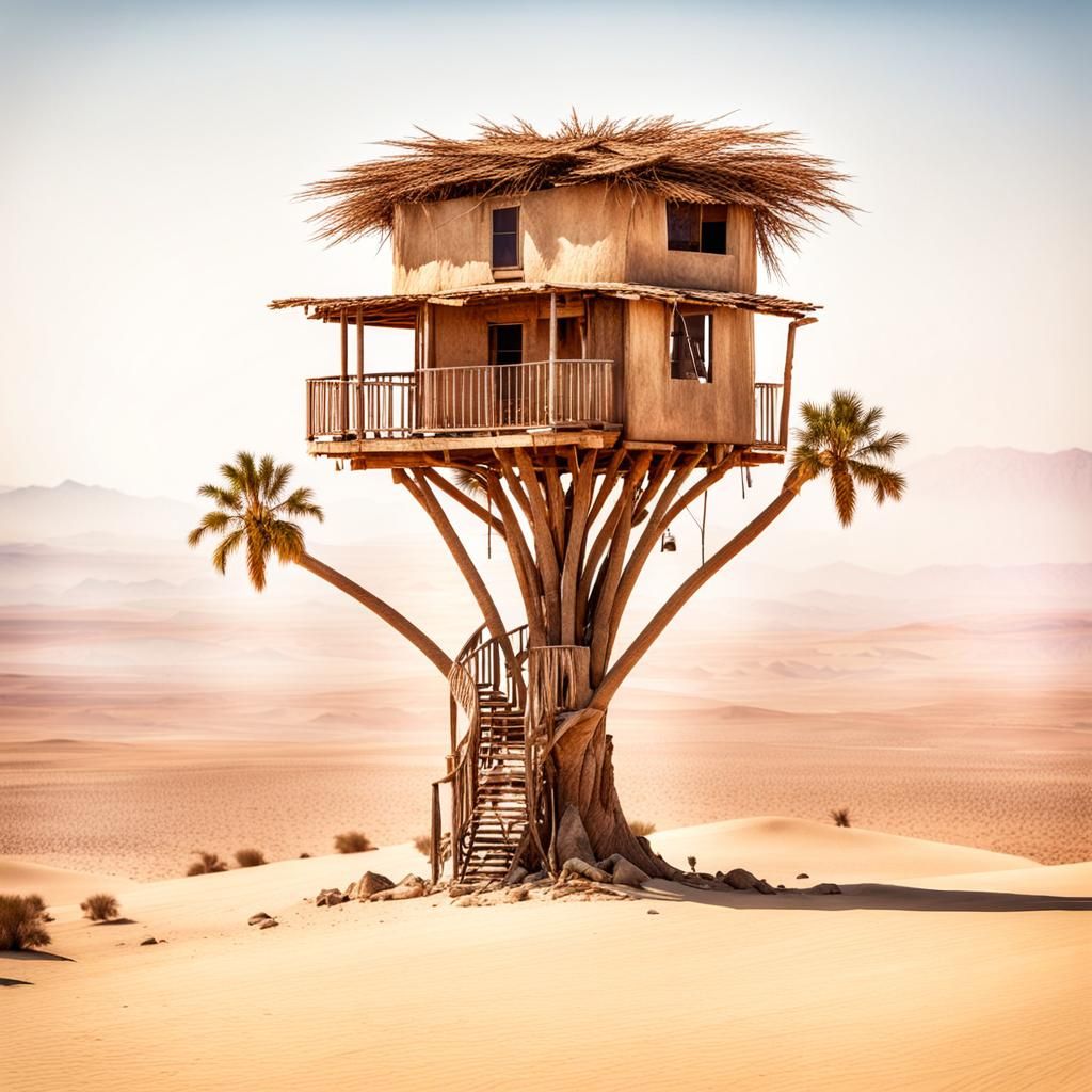 Palm Tree House Model B - AI Generated Artwork - NightCafe Creator