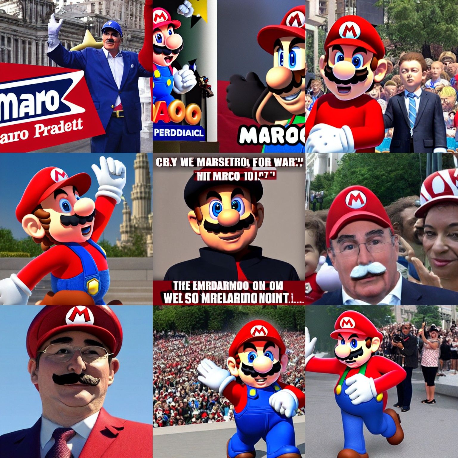 Mario campaigning for president - AI Generated Artwork - NightCafe Creator