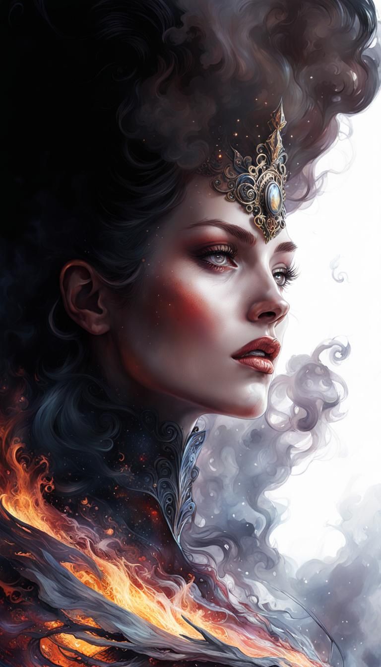 fire warlock, fire and smoke, a masterpiece, 8k resolution, dark ...