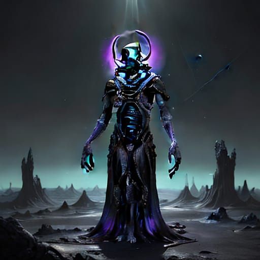 Eldritch Alien Bishop Emerges from Desolate Planet... - AI Art