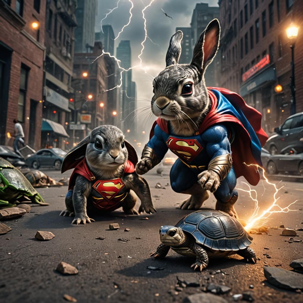 The Super Rabbit. - AI Generated Artwork - NightCafe Creator